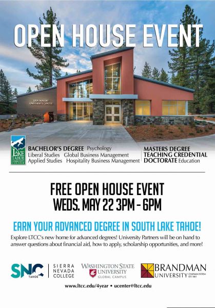 Open House Event Lake Tahoe Community College University Center | Lake ...