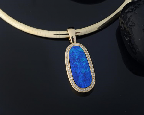 Ocean Blue Opal Pendant | Steve Schmier's Jewelry | Lake Tahoe Shopping